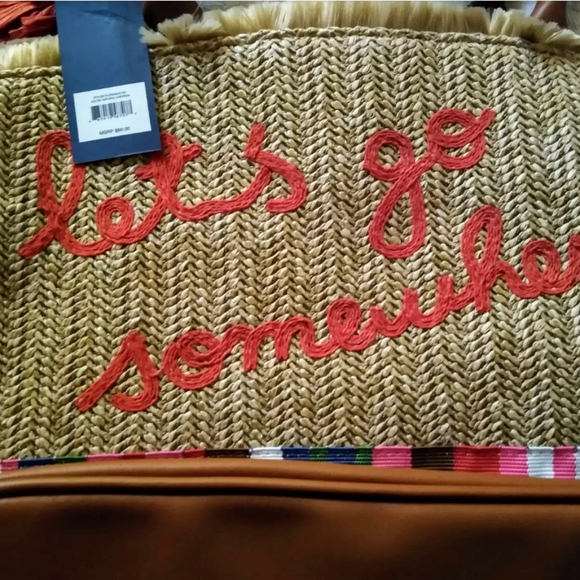 libby. edelman | Bags | Libby Edelman Large Straw Tote Beach Vacation ...